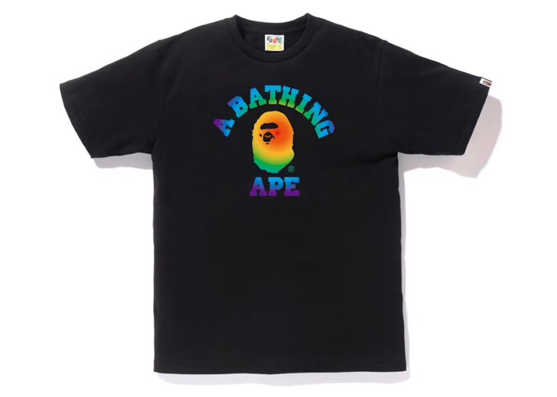 Bape Rainbow College Tee Black – Wilson's Stuff
