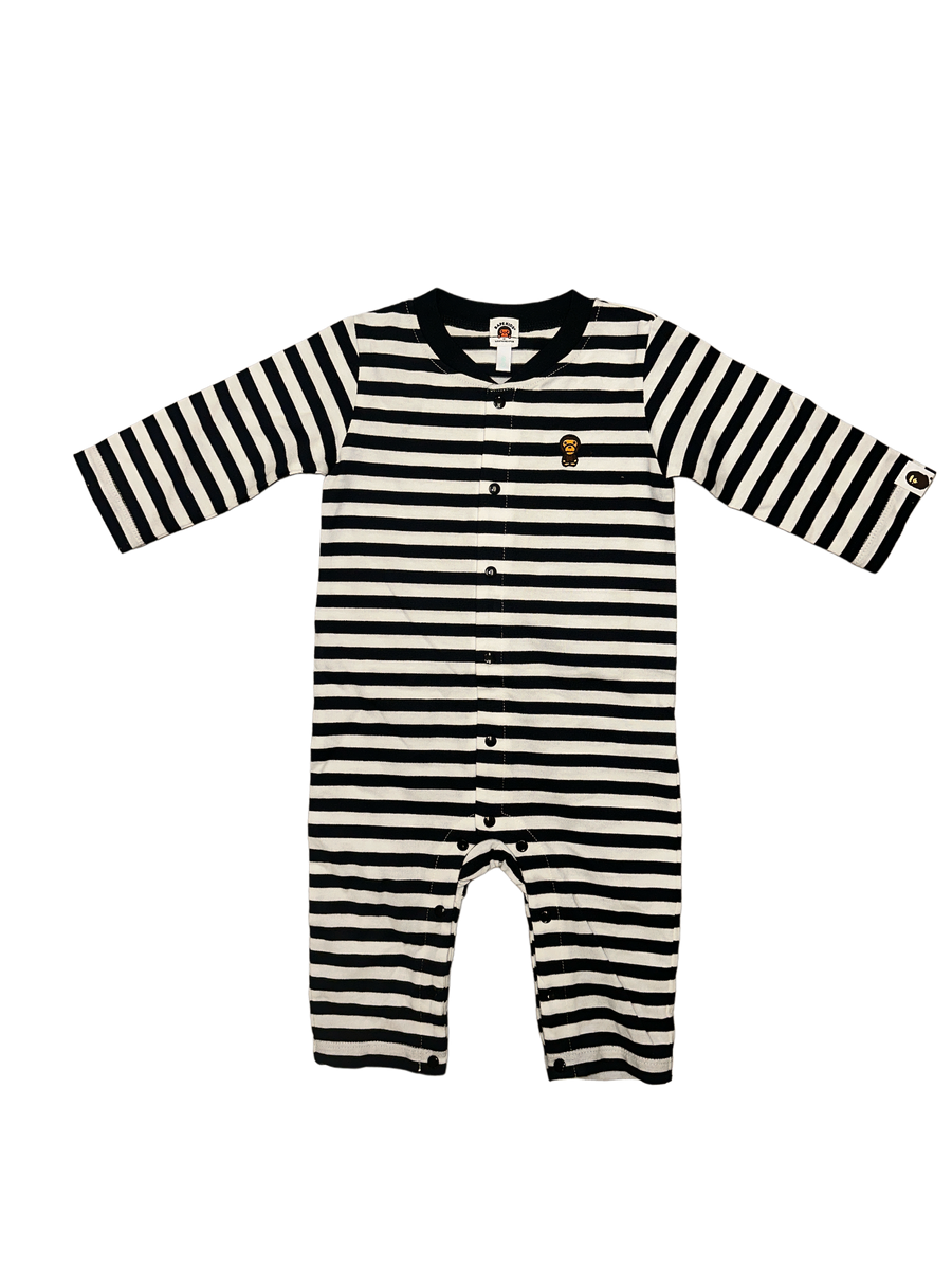 BAPE KIDS L/S ONESIE BLACK WHITE STRIPES – Wilson's Stuff